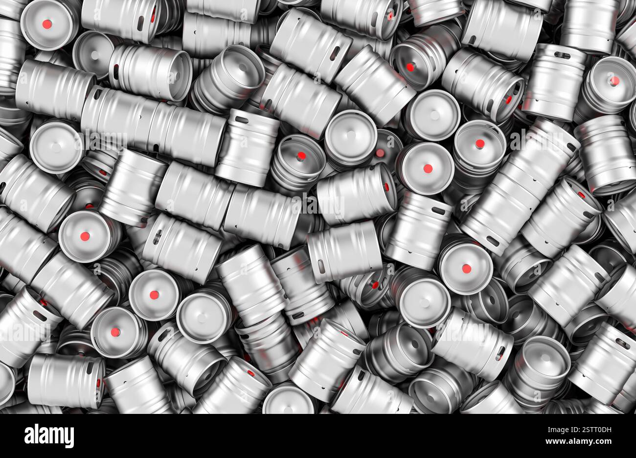 Beer metallic kegs background, wallpaper. 3D rendering Stock Photo - Alamy