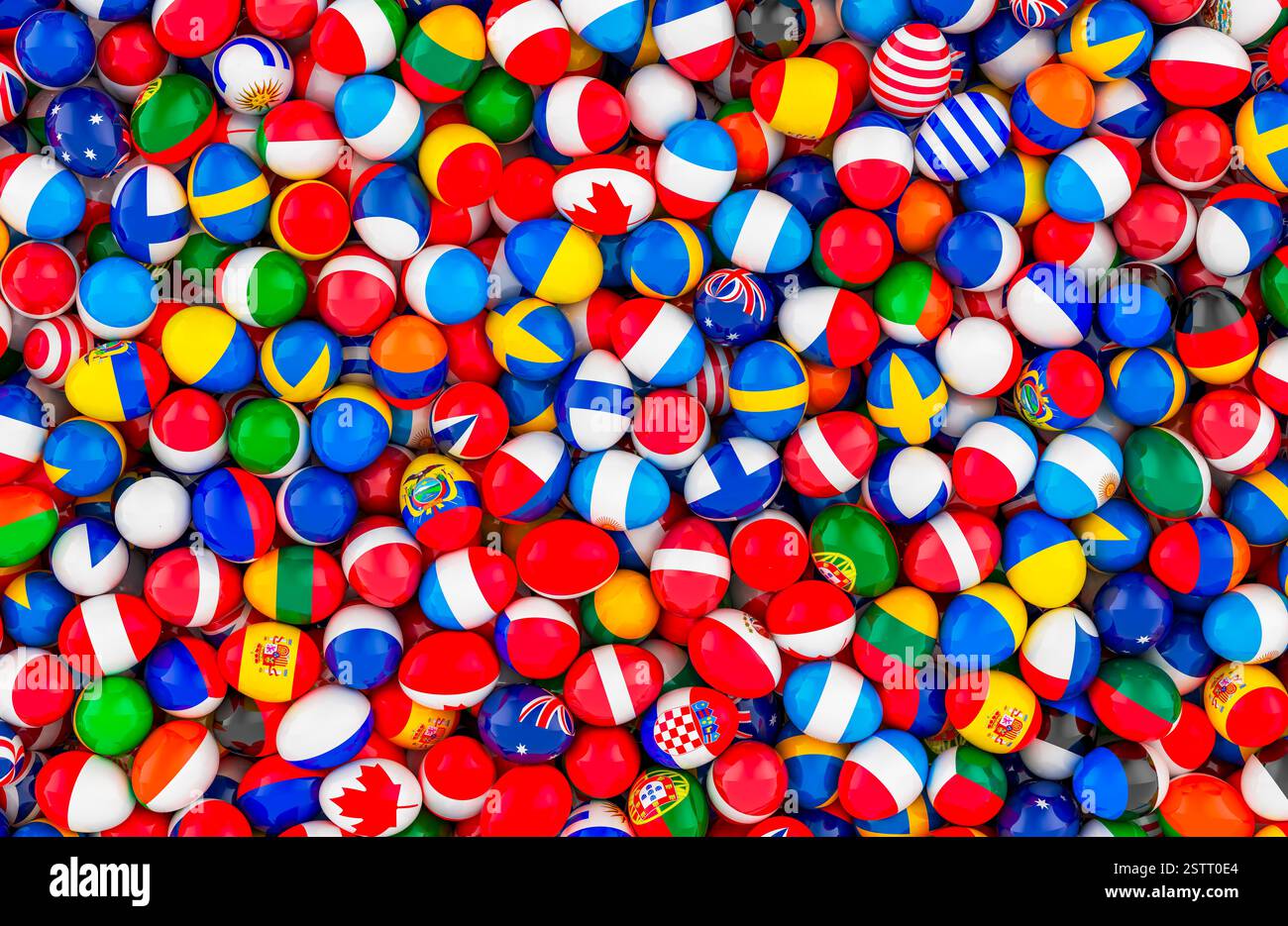 Easter Eggs with flags background, wallpaper. 3D rendering Stock Photo ...