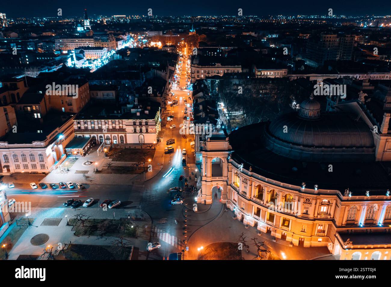 Night view of the opera house in Odessa Stock Photo - Alamy