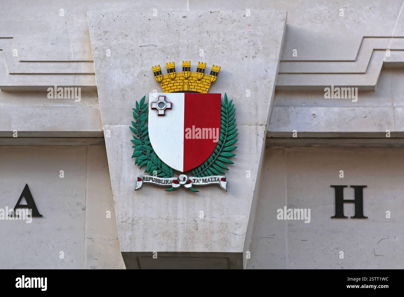 Republic of malta coat of arms at embassy in london hi-res stock ...