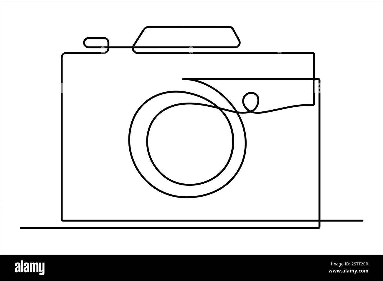 Camera icon in continuous single line drawing style line art of photo ...