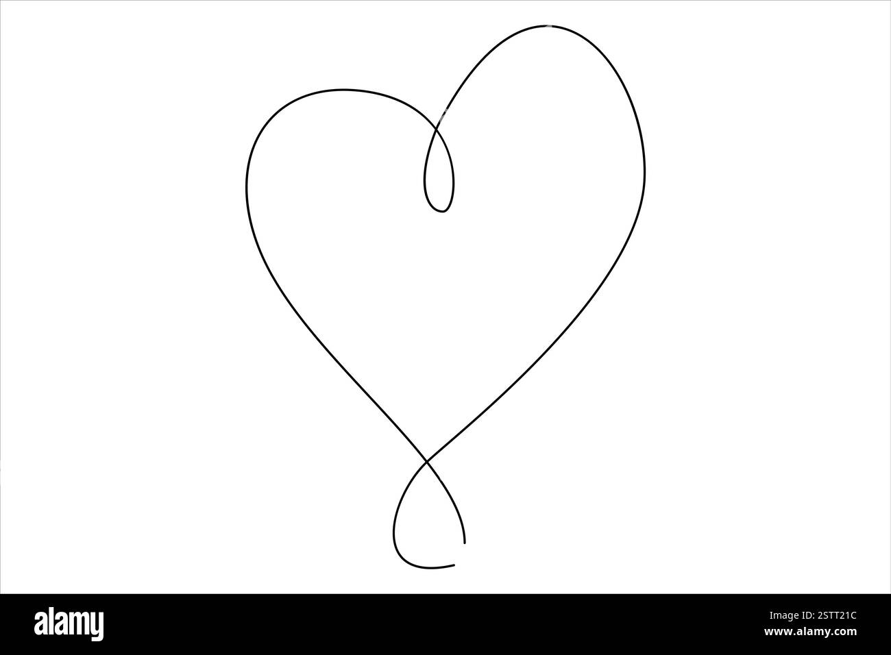 Heart continuous one line art drawing of heart hand drawn vector ...