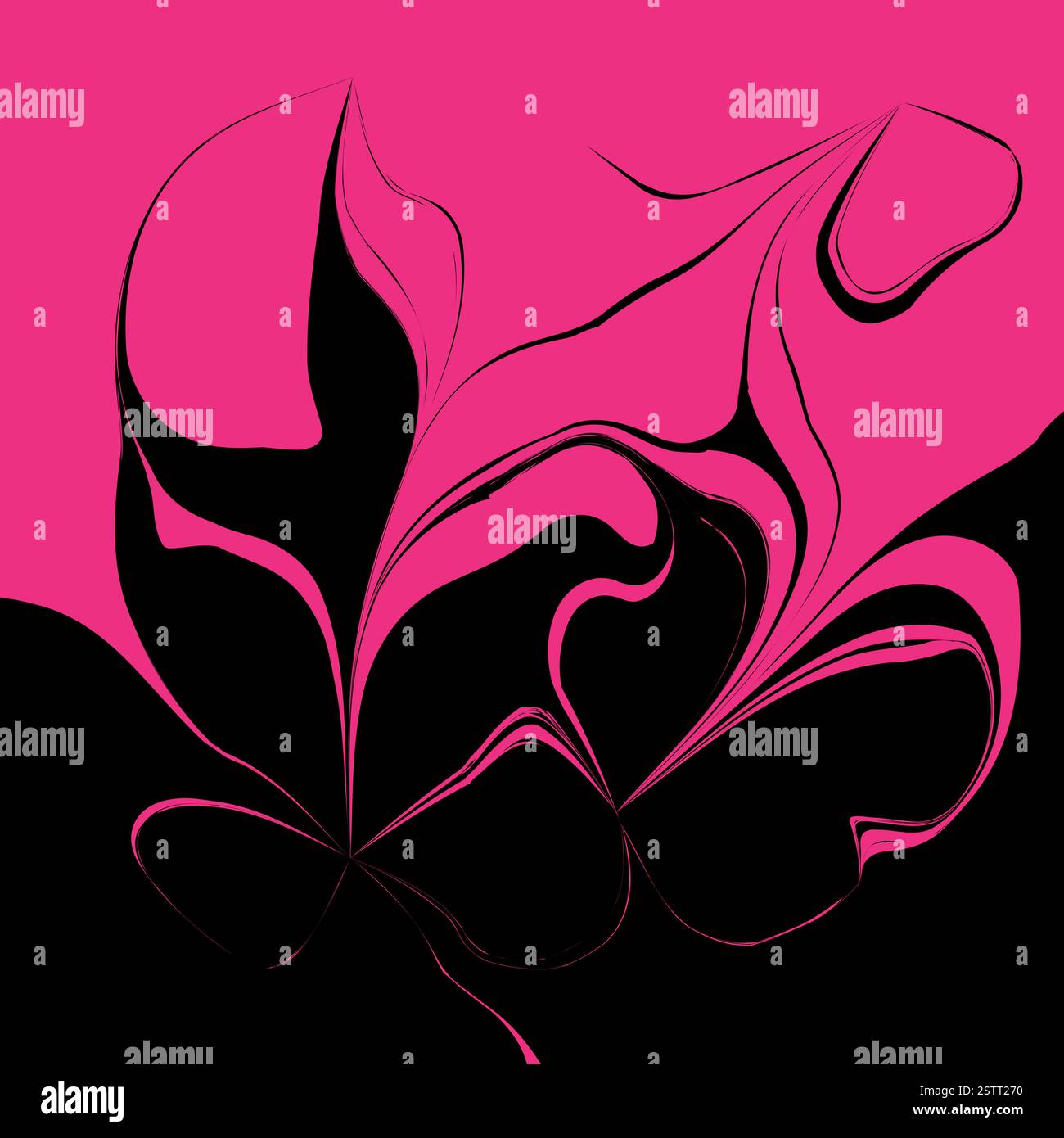 Bright pink with black background. Abstract paint stains. Futuristic ...