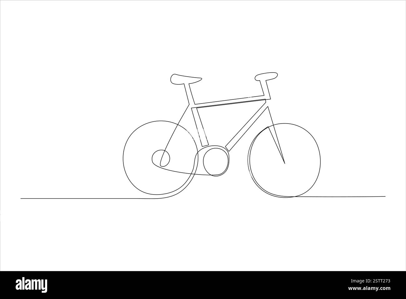 Continuous one line bicycle outline on a white background vector art ...