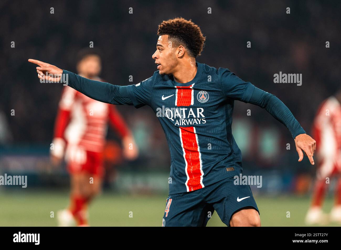 Paris, France. 19th Feb, 2025. Desire DOUE of PSG celebrating a goal ...