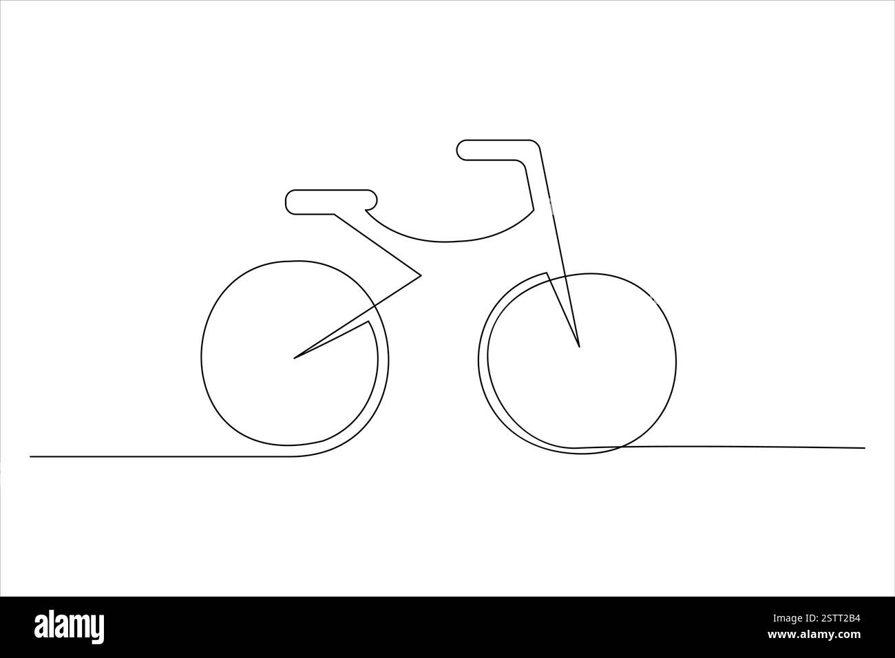Continuous one line bicycle outline on a white background vector art ...