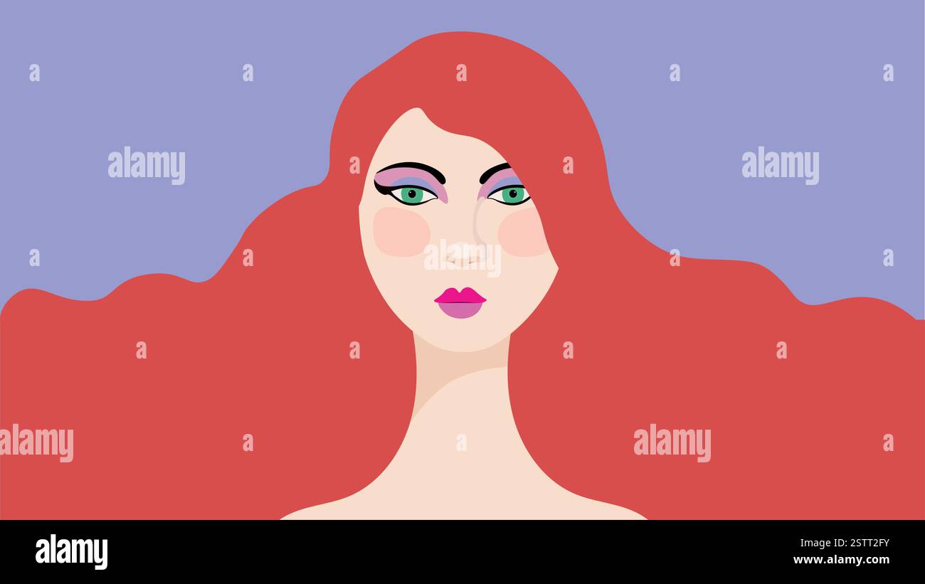 Woman face, abstract pop art. Vibrant digital illustration of a woman ...