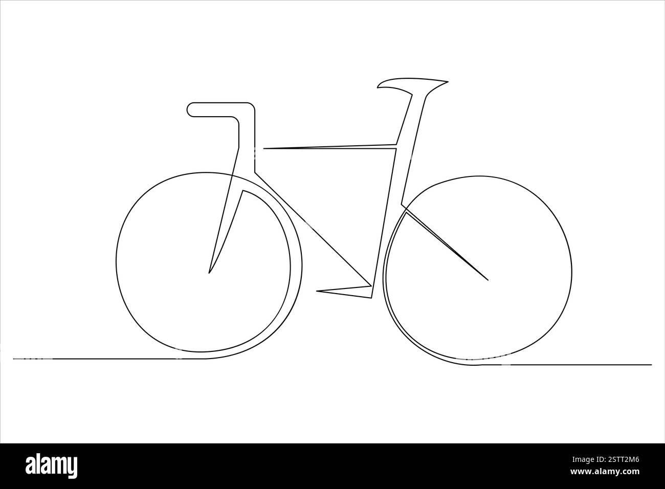 Continuous one line bicycle outline on a white background vector art ...