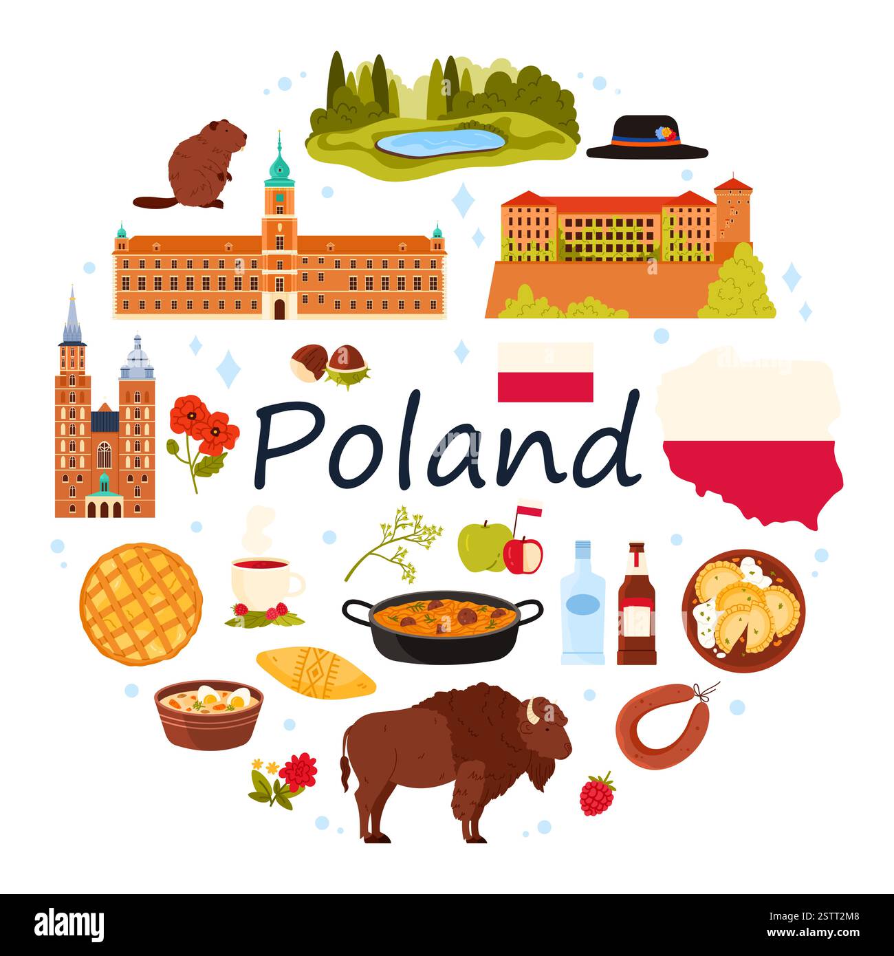 Travel to Poland, culture elements and nature landscape, landmarks and ...