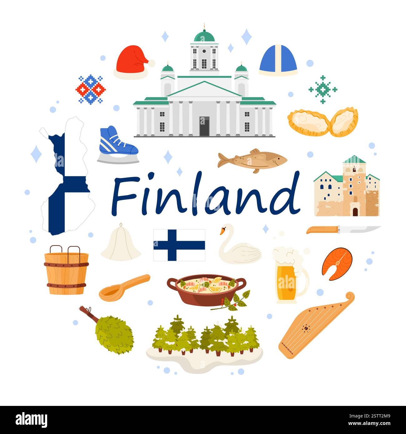 Travel to Finland, culture elements and snow of Lapland, landmarks of ...