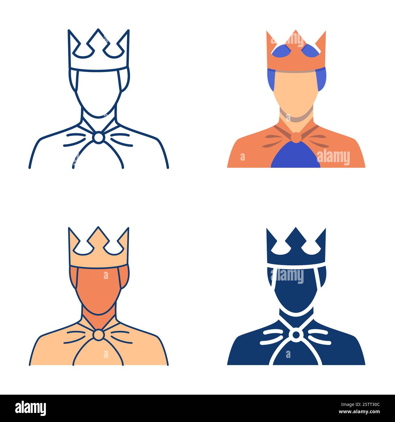 King royalty person icon. Man with crown, monarch. Vector illustration ...