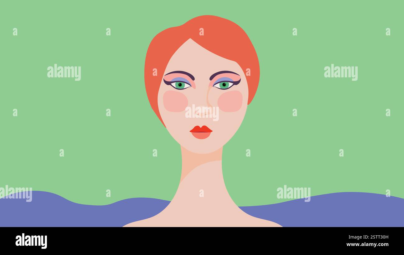 Woman face, abstract pop art. Vibrant digital illustration of a woman ...