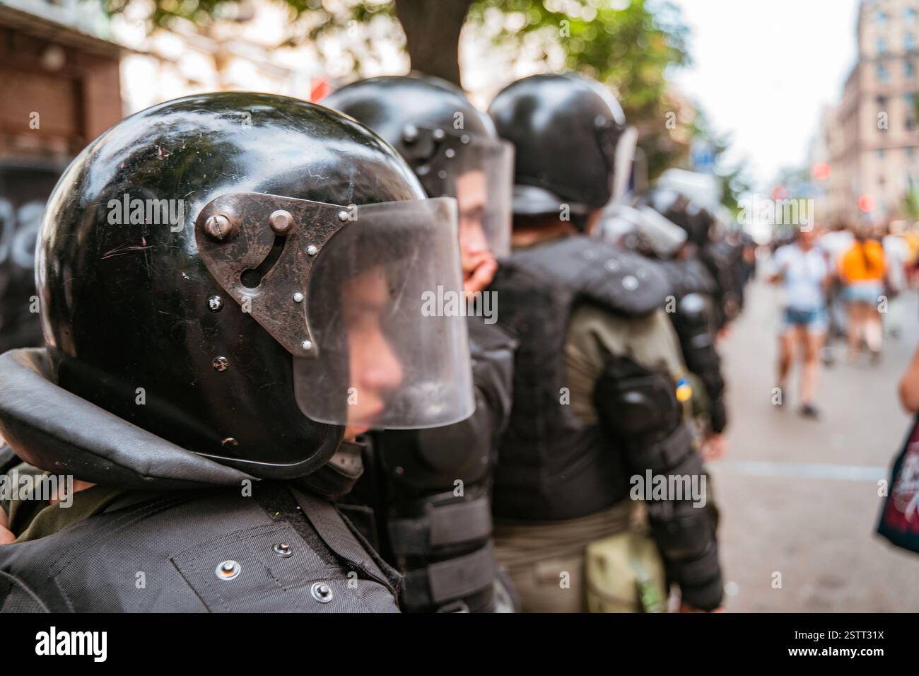 Police force to maintain order in the area during the rally Stock Photo ...