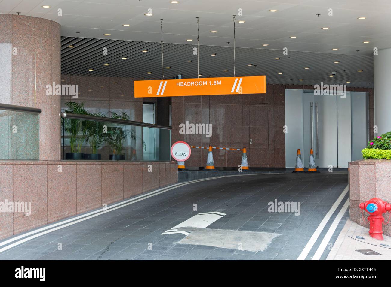 Car Parking Entrance Access With Headroom Height Restriction Stock ...