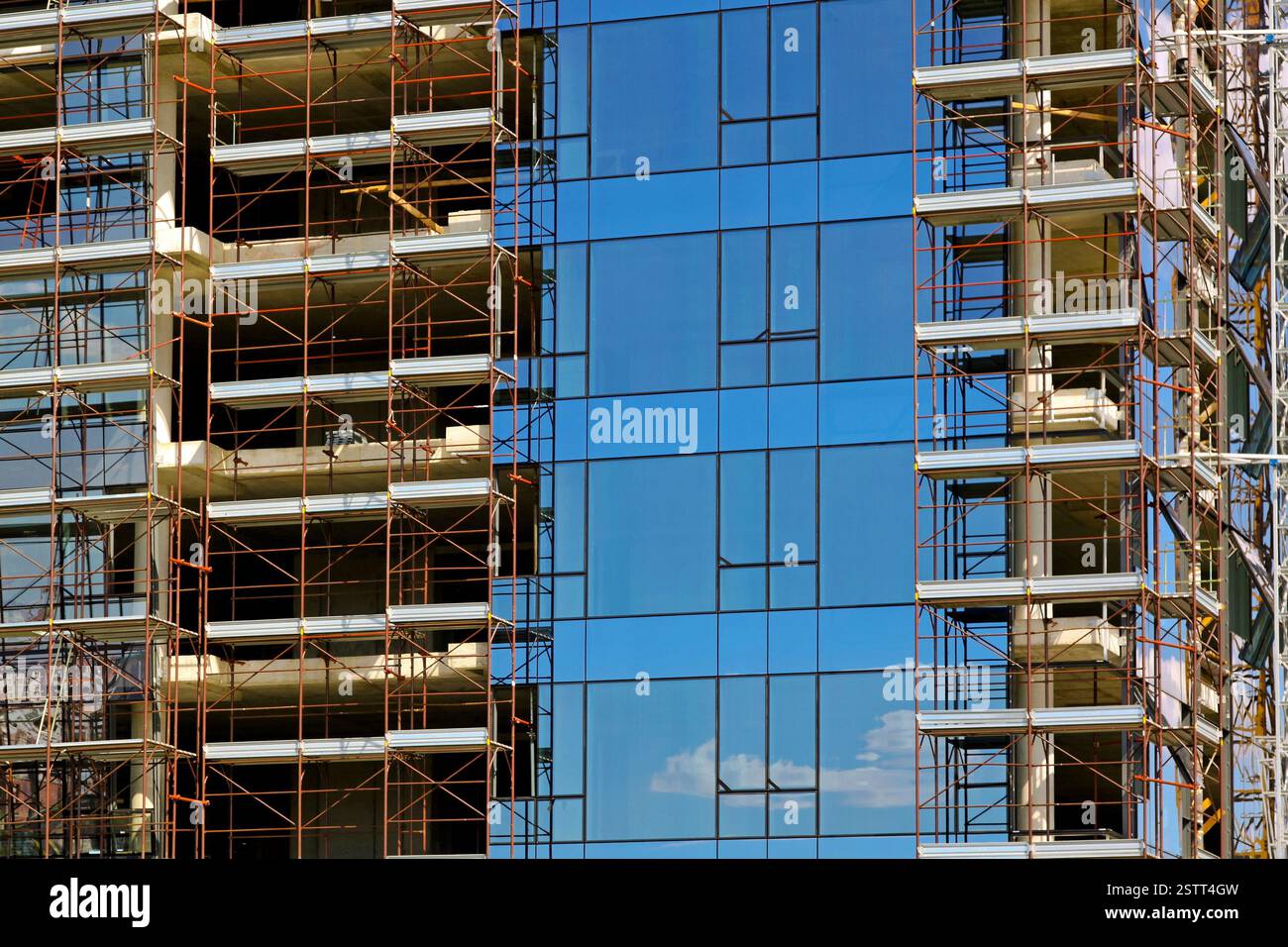 Glass building construction Stock Photo - Alamy