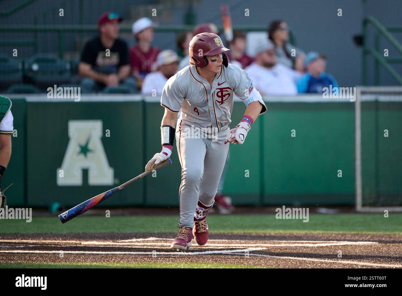 Florida State Seminoles Cal Fisher (4) at bat during an NCAA baseball ...