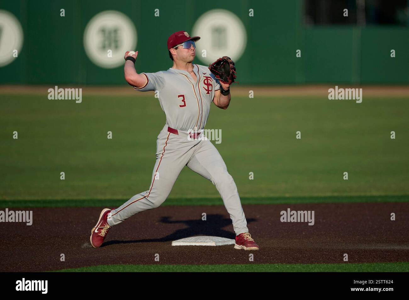 Florida State Seminoles second baseman Drew Faurot (3) turns a double ...
