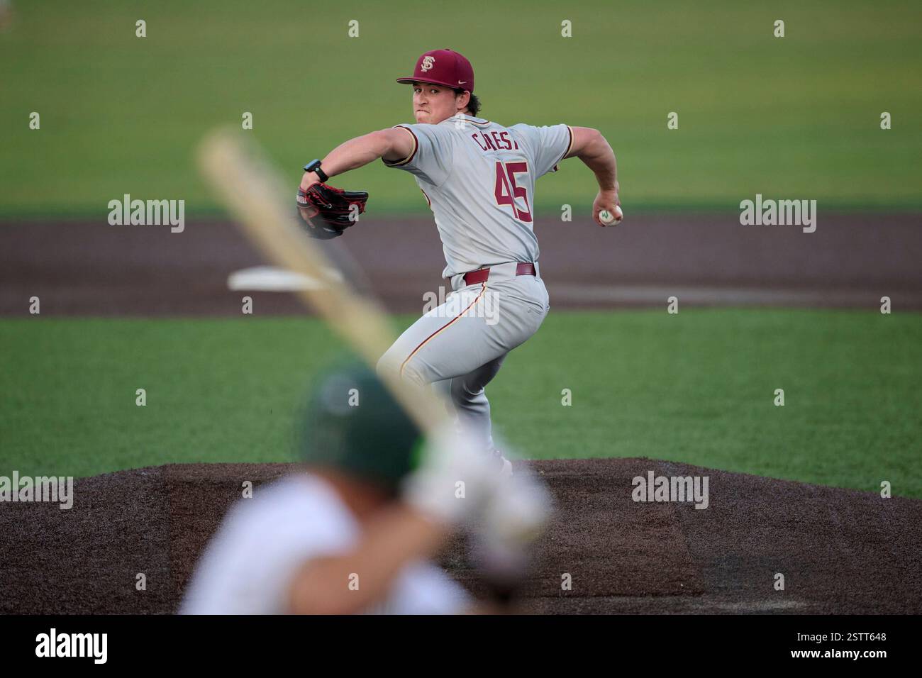 Florida State Seminoles pitcher Evan Chrest (45) during an NCAA ...