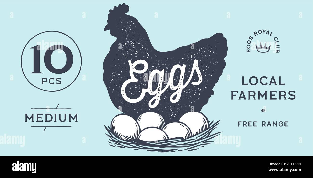 Chicken, hen with nest, eggs Stock Vector Image & Art - Alamy