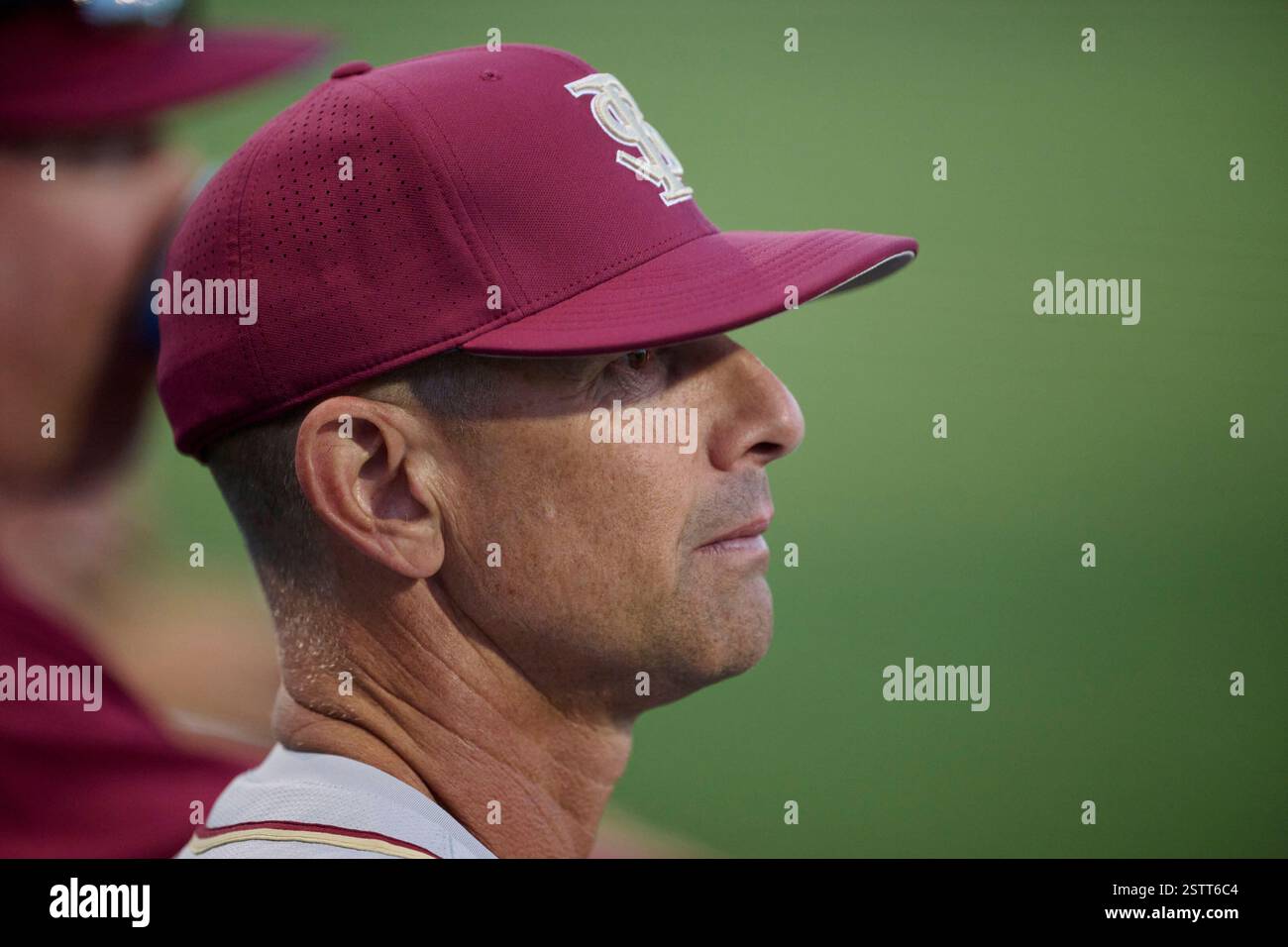 Florida State Seminoles head coach Link Jarrett (10) during an NCAA ...