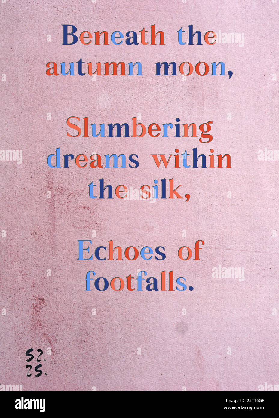 Beneath the autumn moon, Slumbering dreams within the silk, Echoes of ...