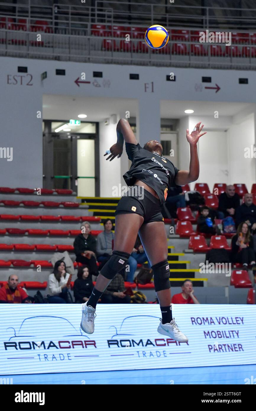 Aana Enioola Adelusi (Roma Volley) at service - SMI Roma Volley vs SC Potsdam – Semifinals of ...