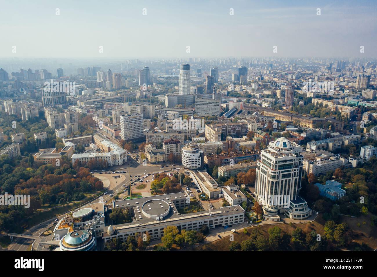 Aerial city fly over road hi-res stock photography and images - Alamy