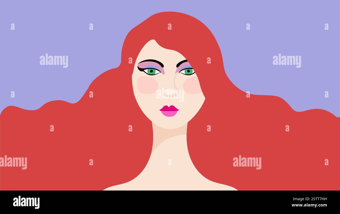 Woman face, abstract pop art. Vibrant digital illustration of a woman ...