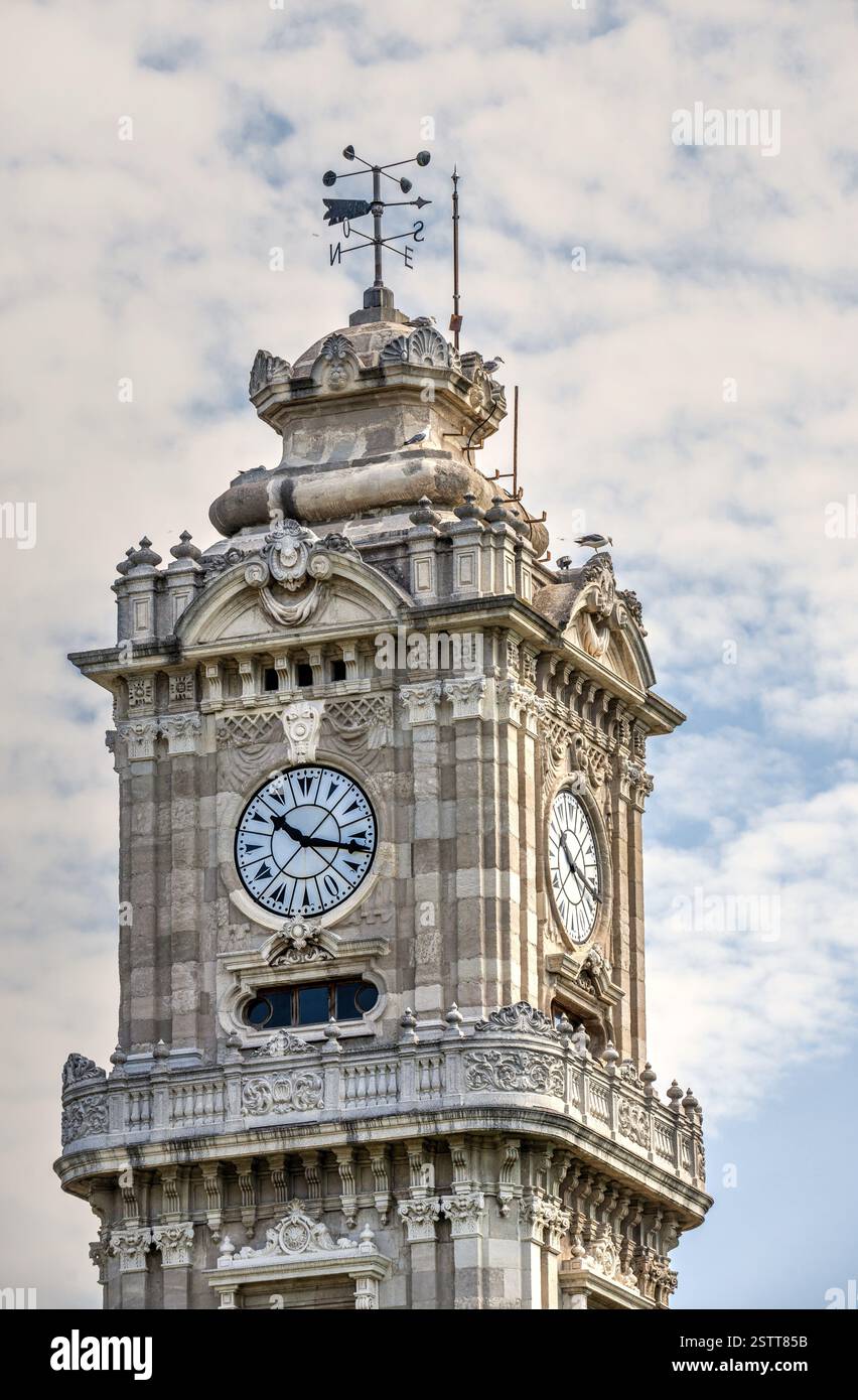 Clock Tower Dolmabahce in Istanbul, Turkey Stock Photo - Alamy