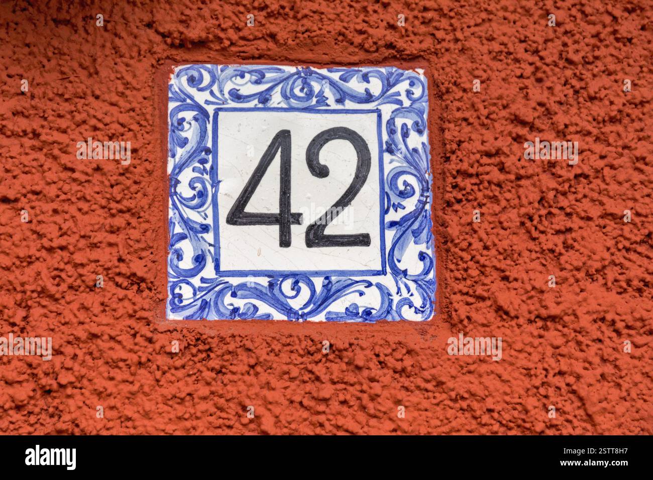 Decorative tile home number 42 in portofino italy hi-res stock ...