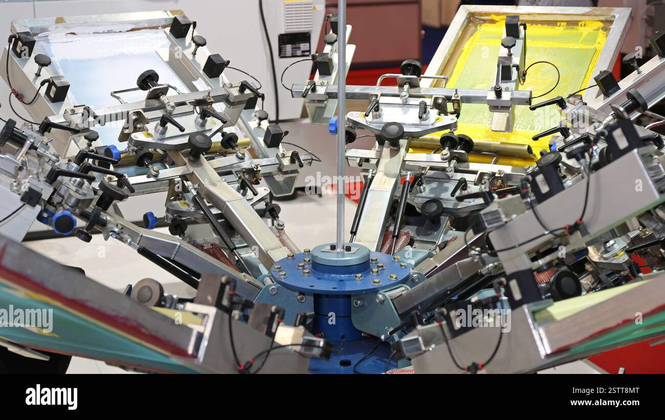Screen Print Rotating Carousel Machine Material Production Stock Photo ...