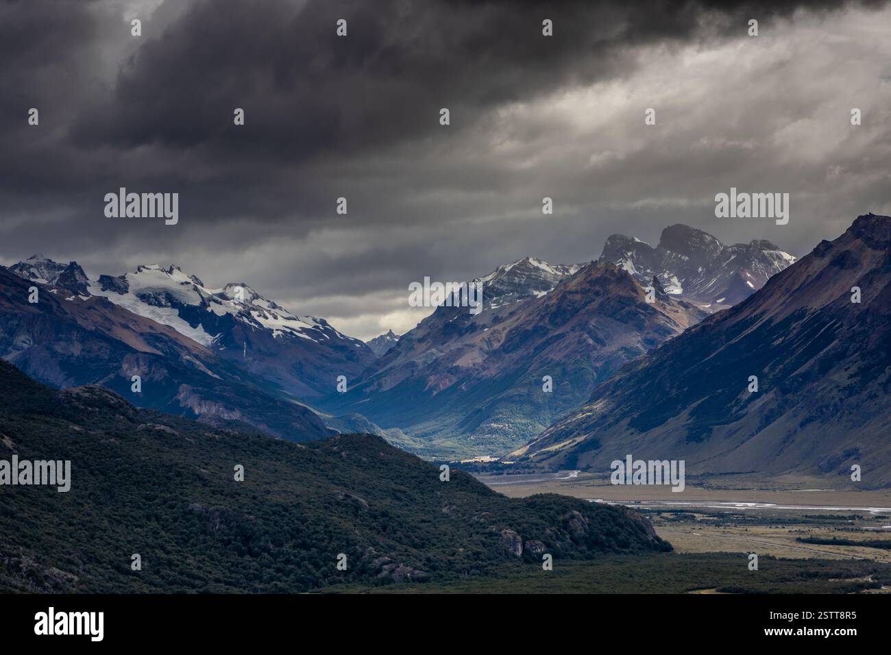 Mountains around Piedras Blancas Glacier in El Chalten, Argentina high resolution photo. Andean ...