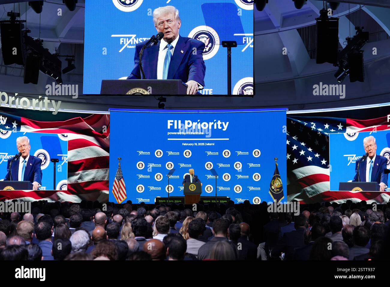 President Donald Trump speaks at the Future Investment Initiative (FII ...
