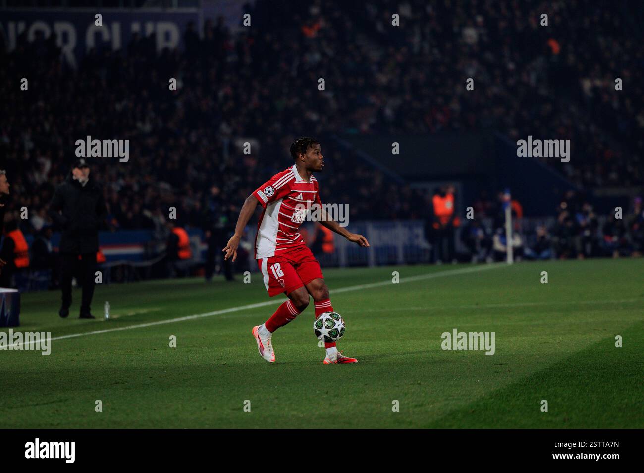 Paris, France. 19th Feb, 2025. Luck Zogbe (Stade Brestois 12) in action ...