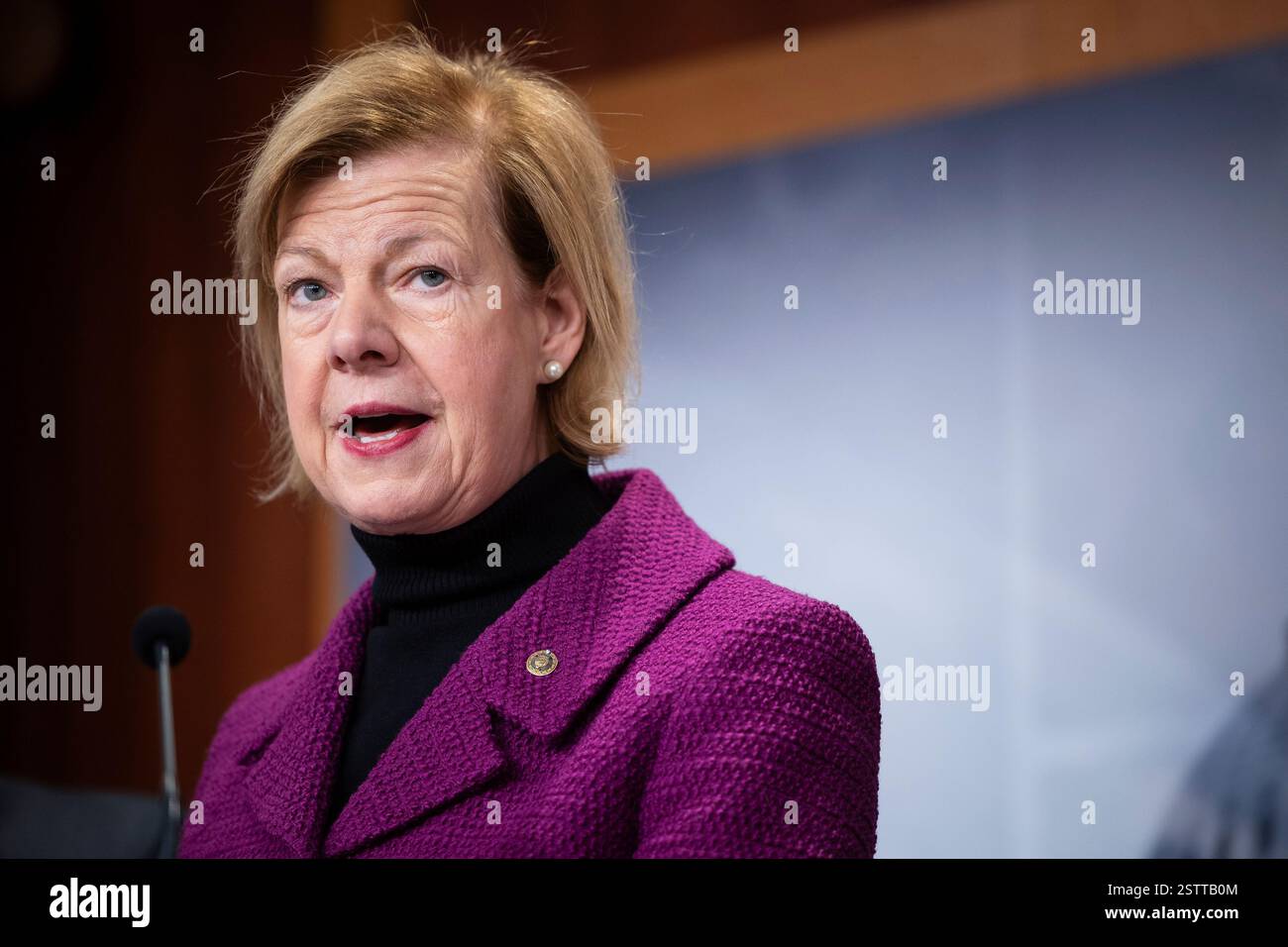 Sen. Tammy Baldwin (D-Wis.) speaks during a press conference at the U.S ...