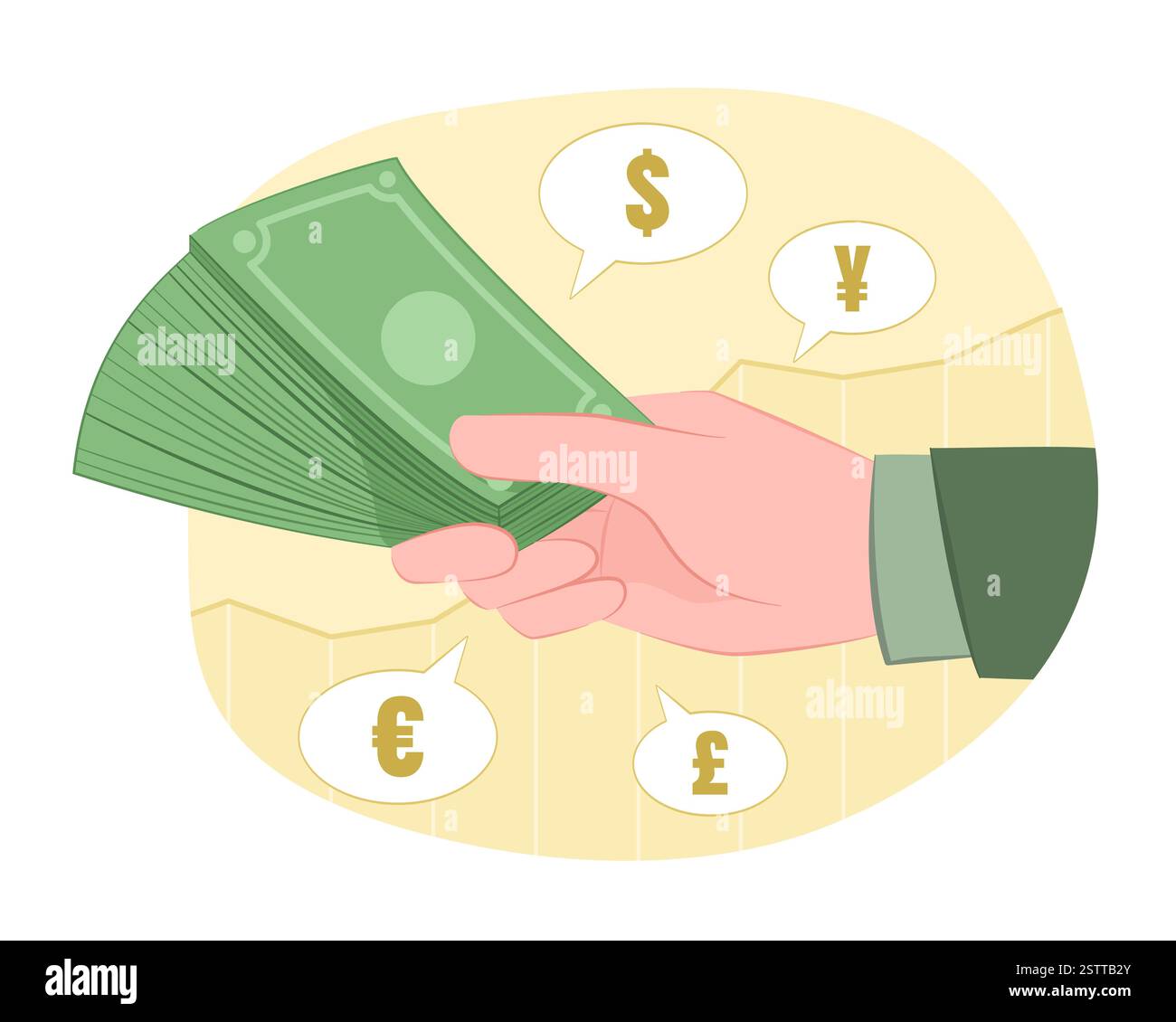 Businessman's Hand Holding Cash Money Bundle for Business and Financial ...