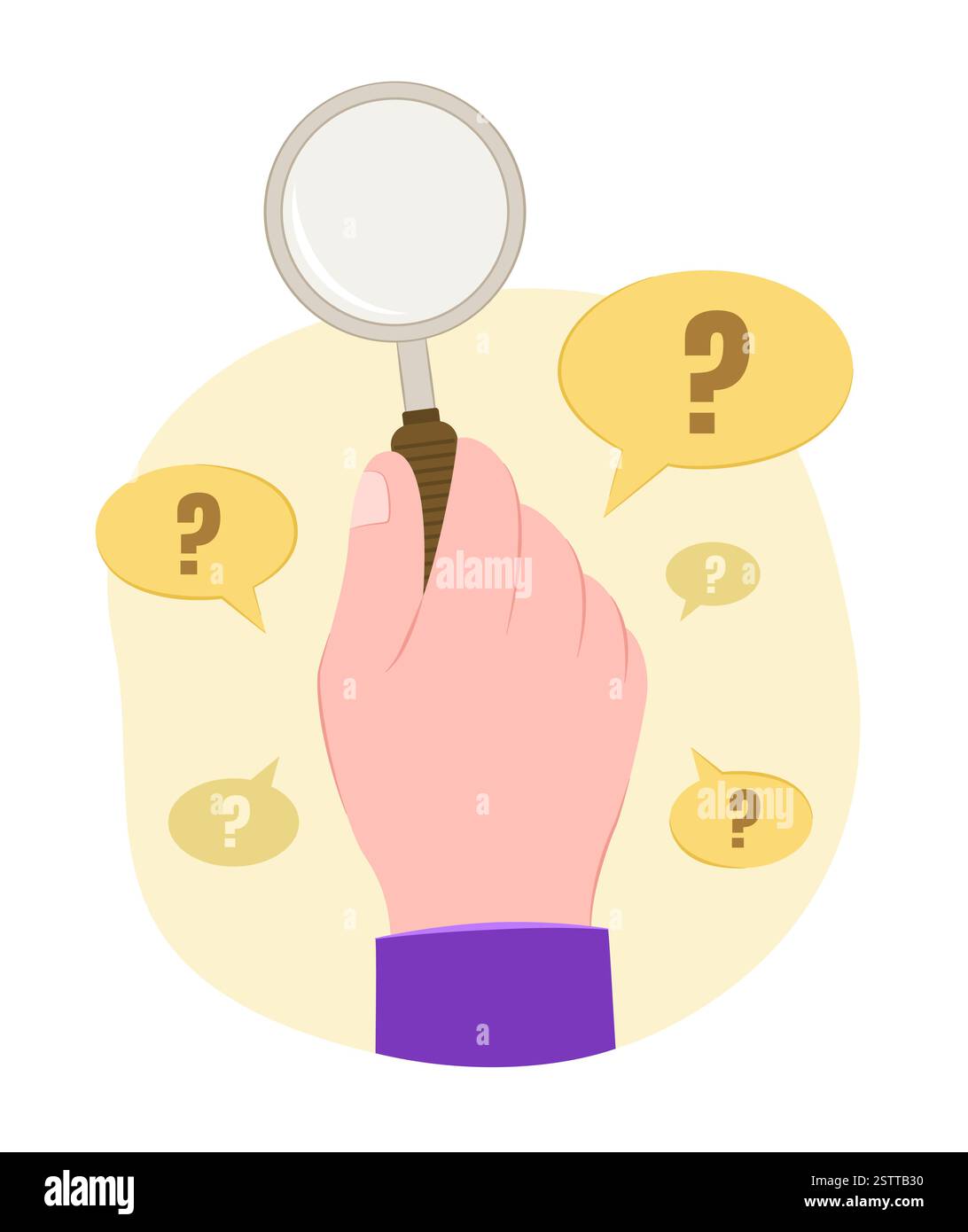 Human Hand Holding a Magnifying Glass for Investigation and Discover ...