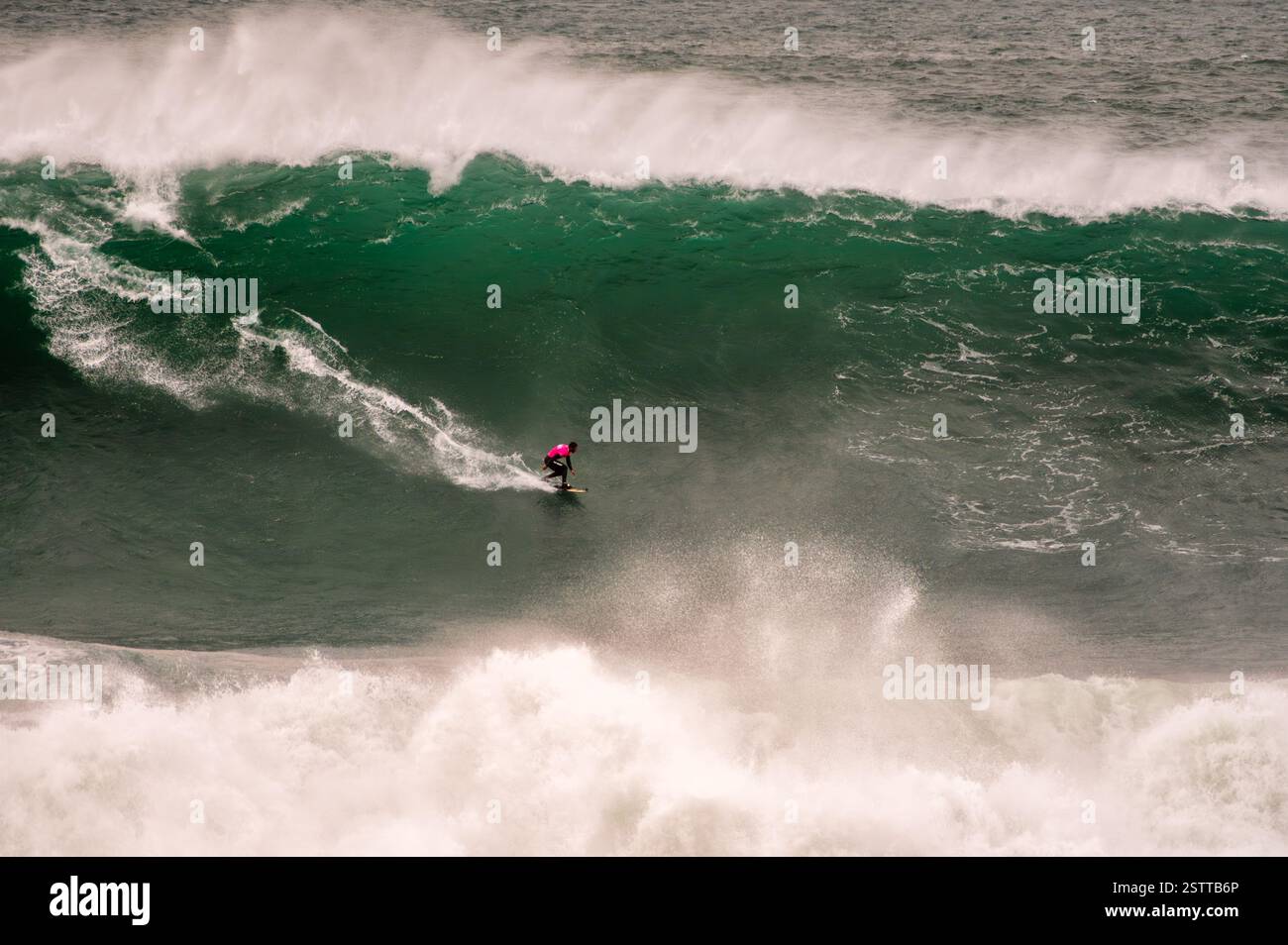 Nazare, Portugal. 18 February 2025. Lucas (Chumbo) Chianca (Brasil) in ...