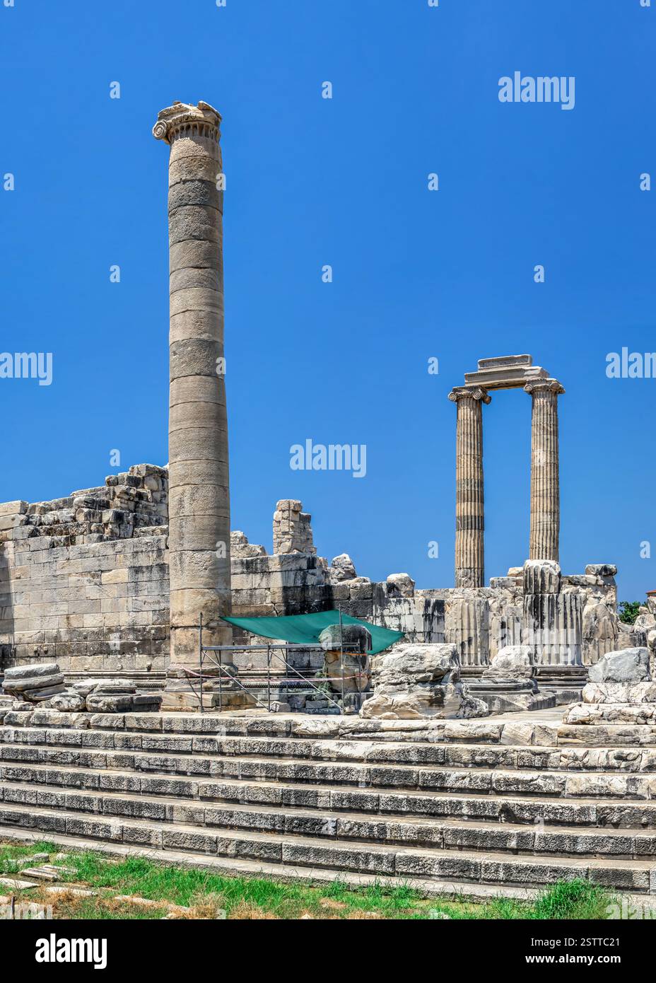 Broken Ionic Columns in the Temple of Apollo at Didyma, Turkey, on a ...