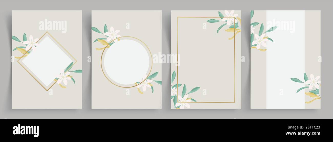 Flowers and leaves drawing clipart poster set. Spring wallpaper clip ...