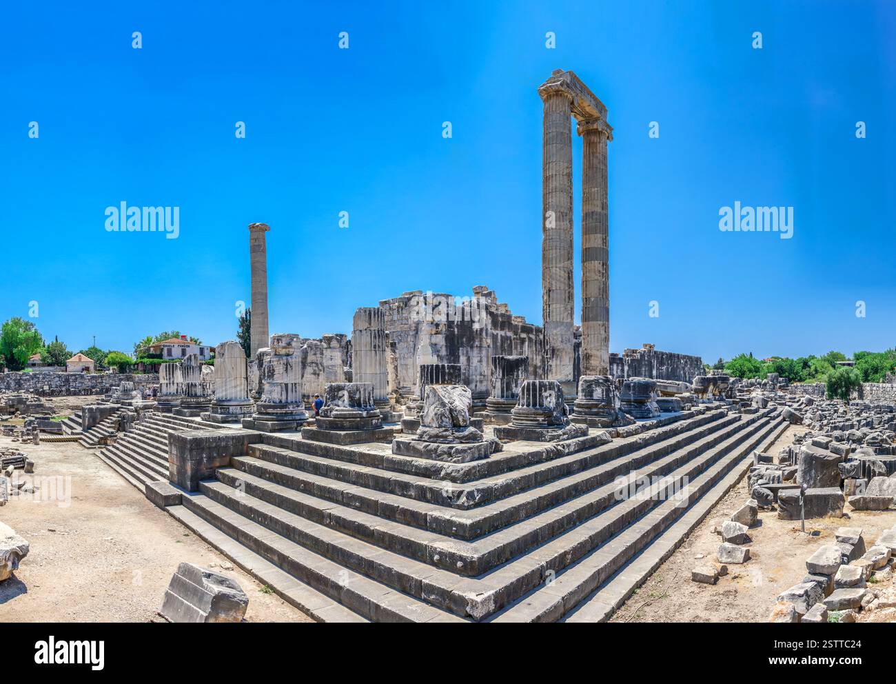 The southern flank of the temple of Apollo at Didyma, Turkey Stock ...