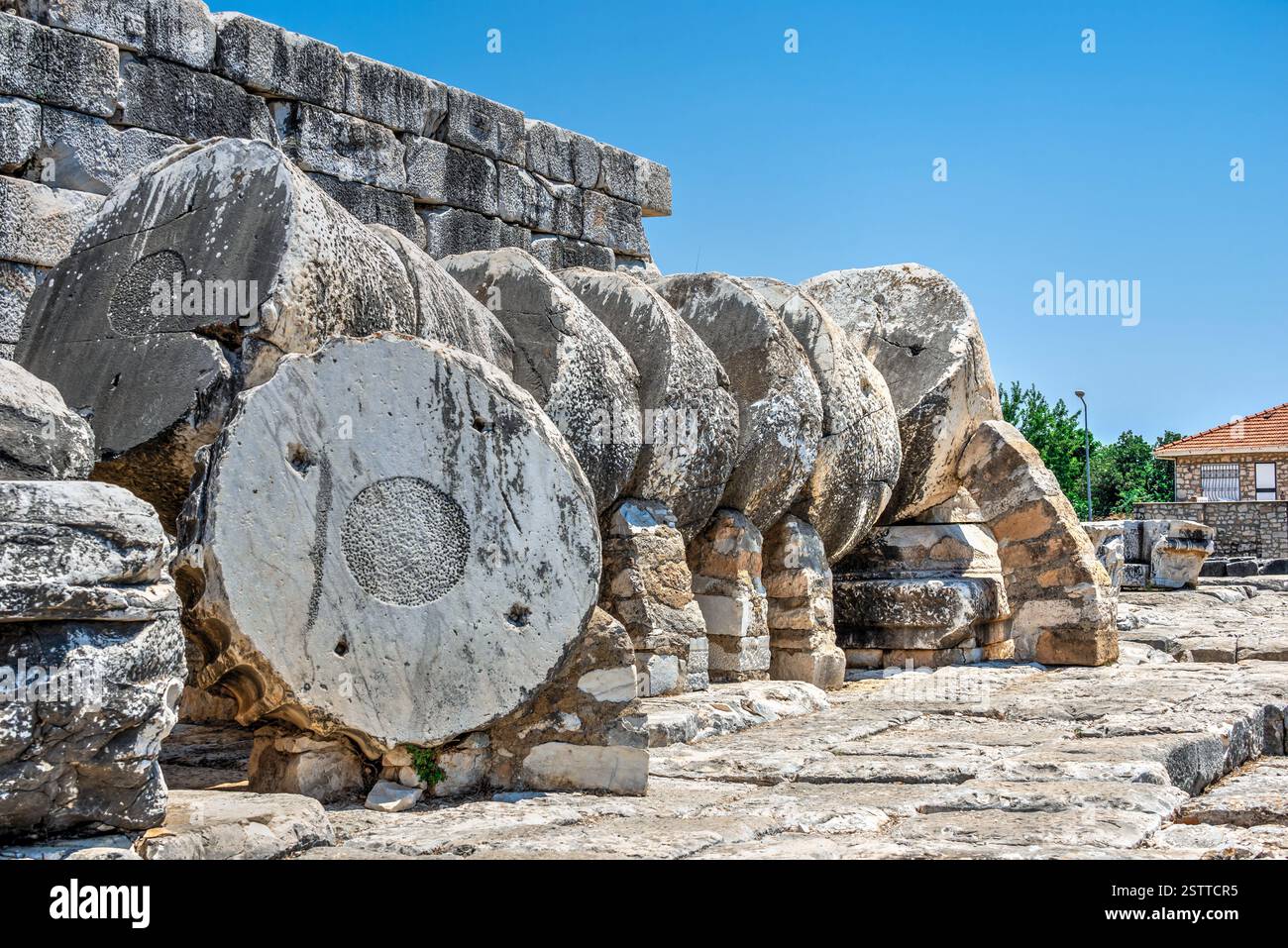 Broken Columns in the Temple of Apollo at Didyma, Turkey Stock Photo ...
