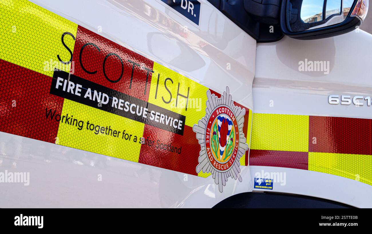 Scottish Fire and Rescue Engine Crest side on battenburg Stock Photo ...