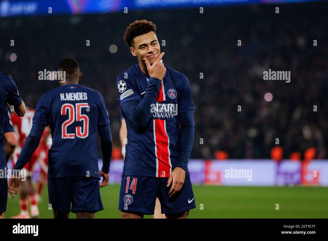 Paris, France. 19th Feb, 2025. Desire Doue (Paris Saint-Germain 14 ...