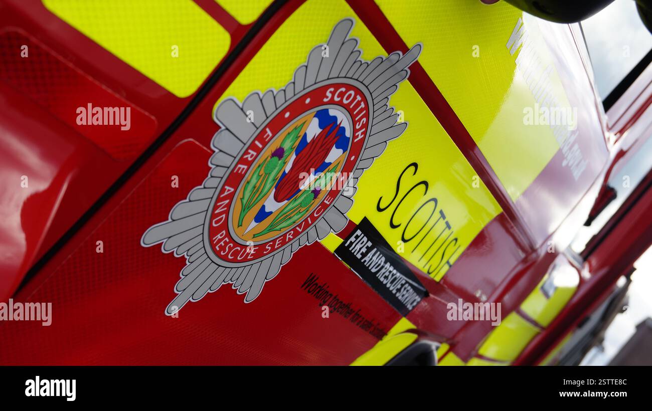 Scottish Fire and Rescue Engine Crest side on battenburg Stock Photo ...