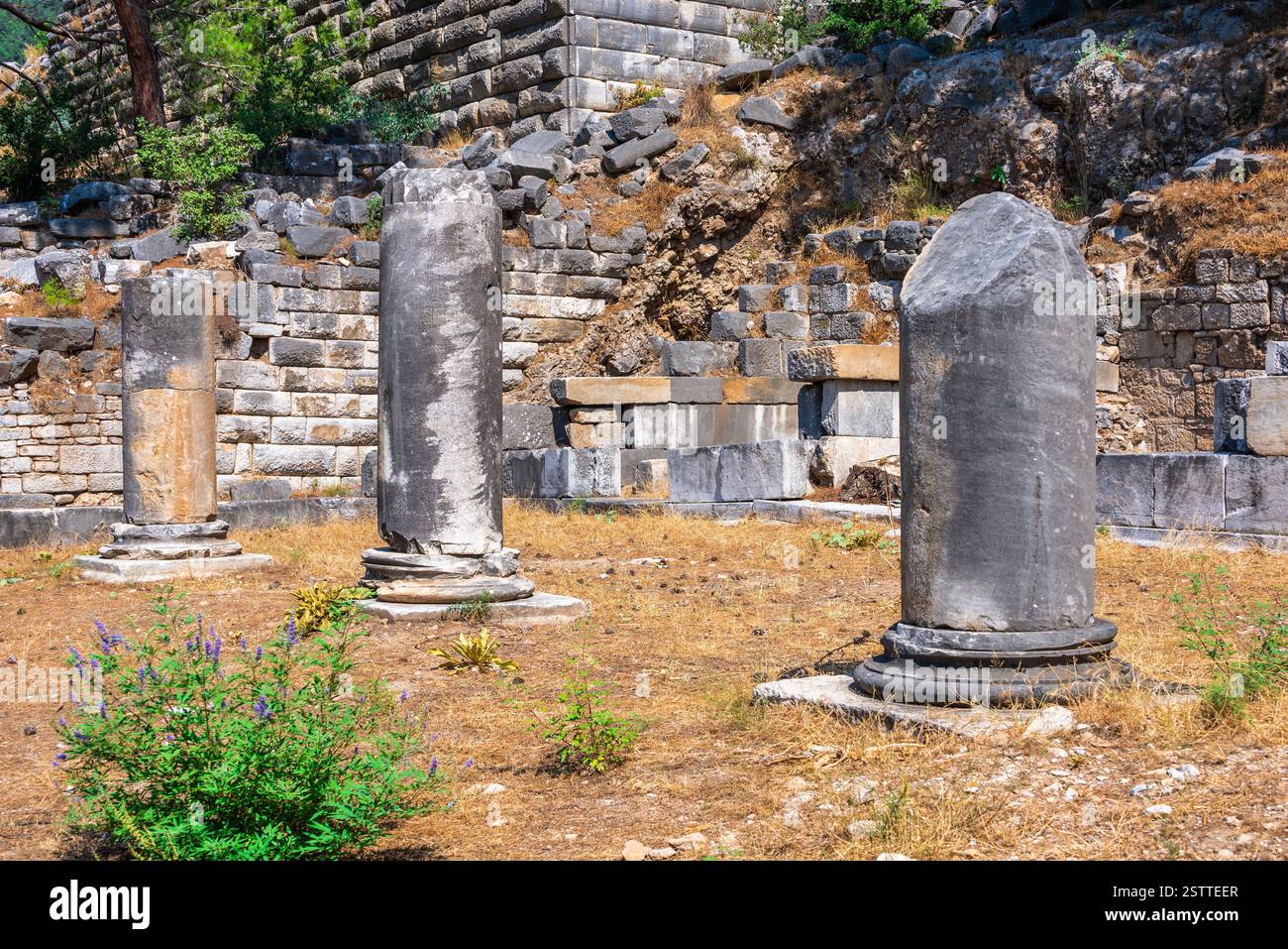 Ancient Greek city Priene on the western coast of Turkey Stock Photo ...