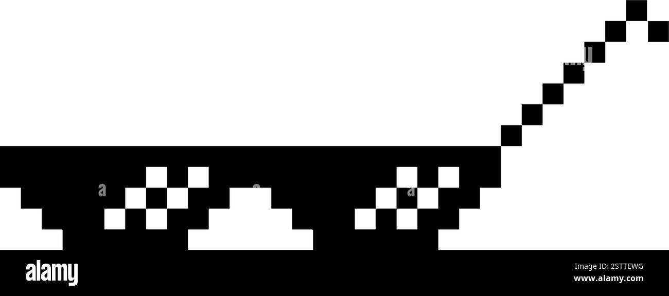 Funny Pixelated Sunglasses. Simple Linear Logo Illustration of 8-bit ...