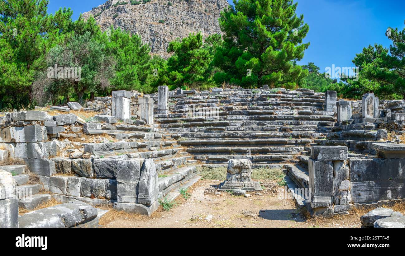 The Bouleuterion in Ancient Priene ruins, Turkey Stock Photo - Alamy