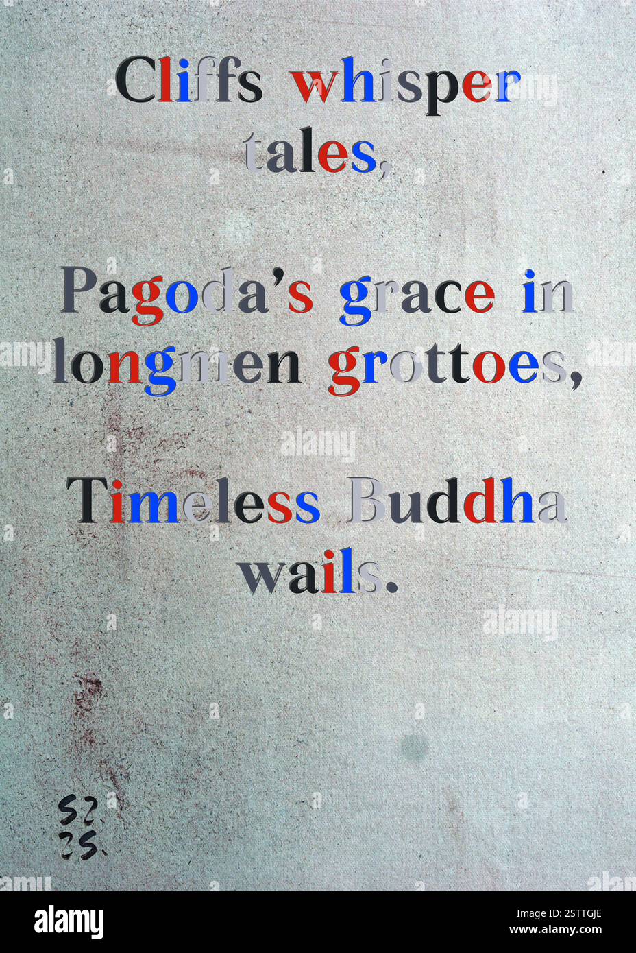 Cliffs whisper tales, Pagoda's grace in longmen grottoes, Timeless ...