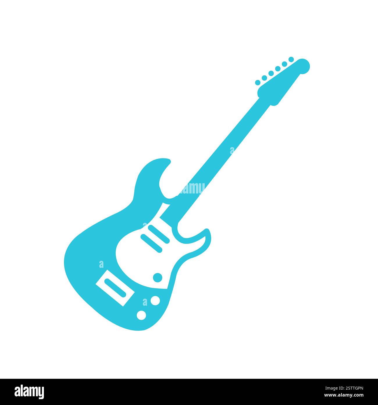 The retro blue electric guitar Stock Vector Images - Alamy